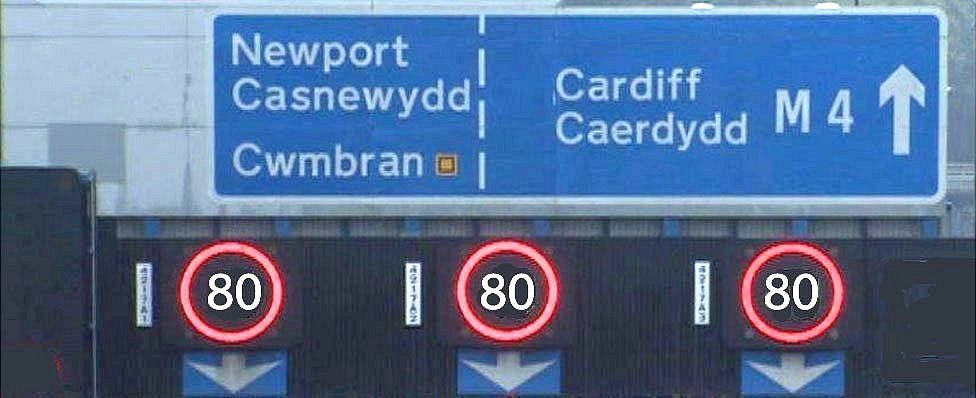 Conservatives plan 80mph speed limit on M4 and A55 - BBC News