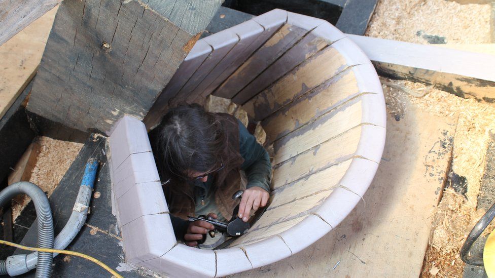 Largest wooden sailing ship being built in Truro - BBC News