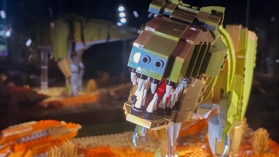 Brick Dinos: Lego dinosaurs go on display in Norwich - BBC News