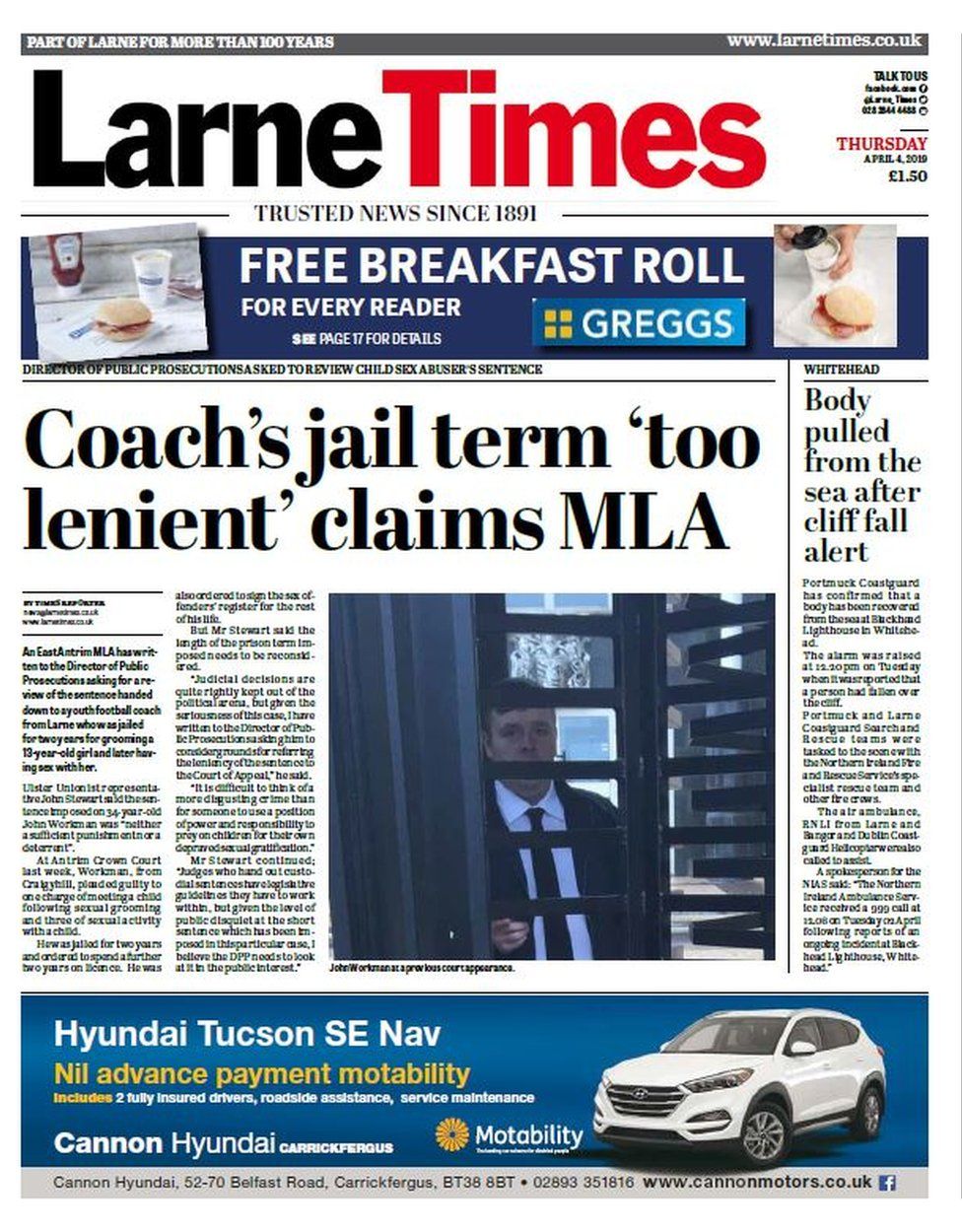 NI paper review: Jail term review call and TV screen payment - BBC News