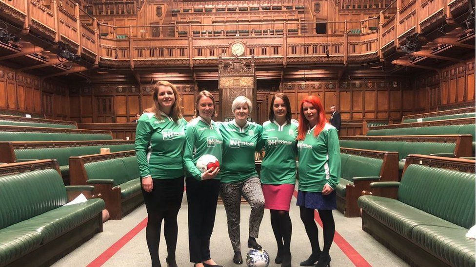 MPs told off for playing football in Commons chamber - BBC News