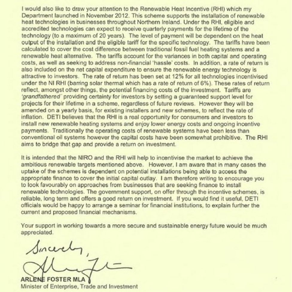 RHI scandal: Arlene Foster encouraged banks to support scheme - BBC News