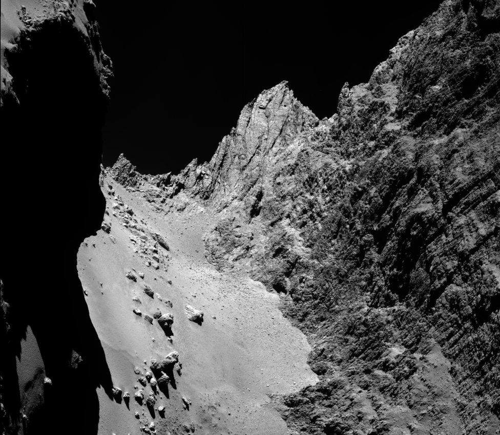 Comet 67P presented in silhouette - BBC News