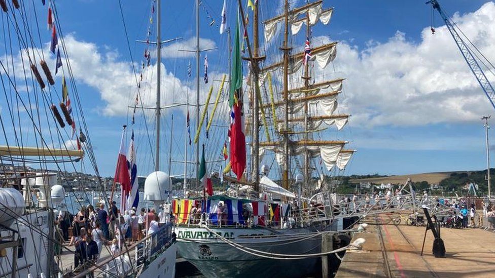 Tall Ships parade of sail cancelled in Falmouth on Friday - BBC News