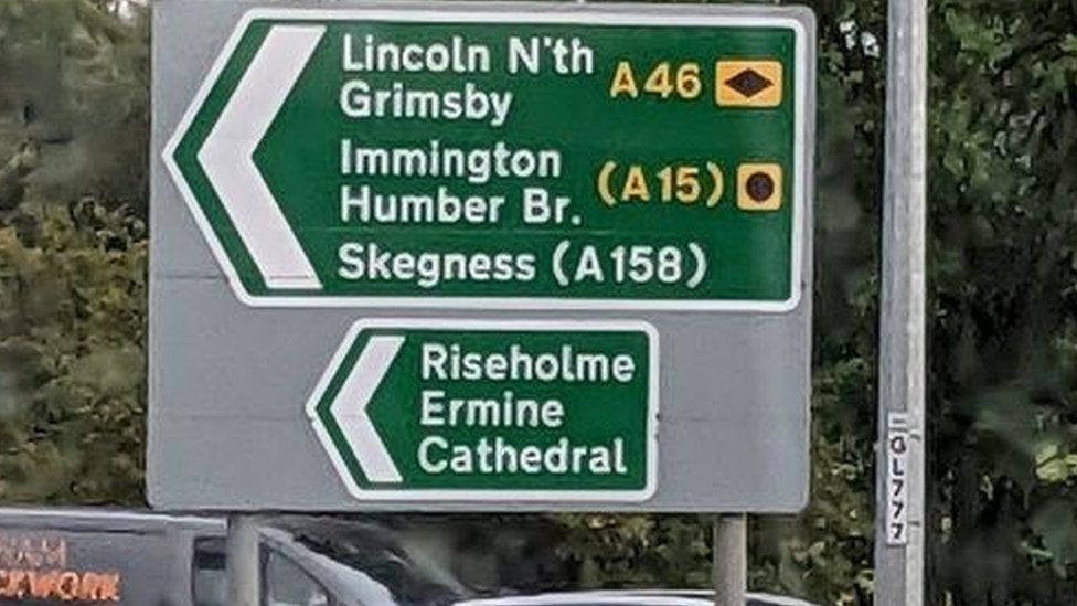 Lincoln: Third A46 road sign blunder sees Immingham renamed - BBC News