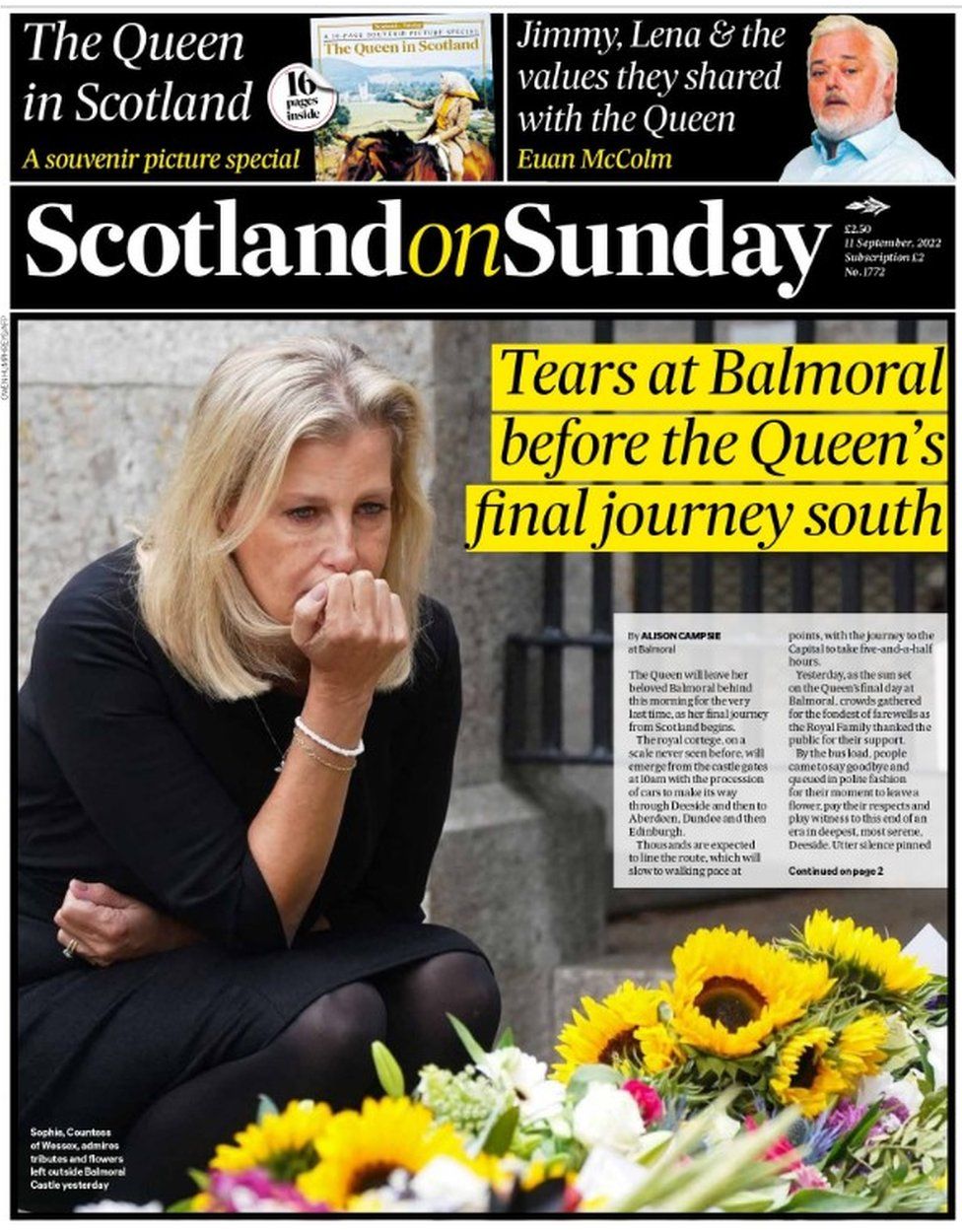 Scotland's papers: 'Reunited in grief' ahead of Queen's final journey ...