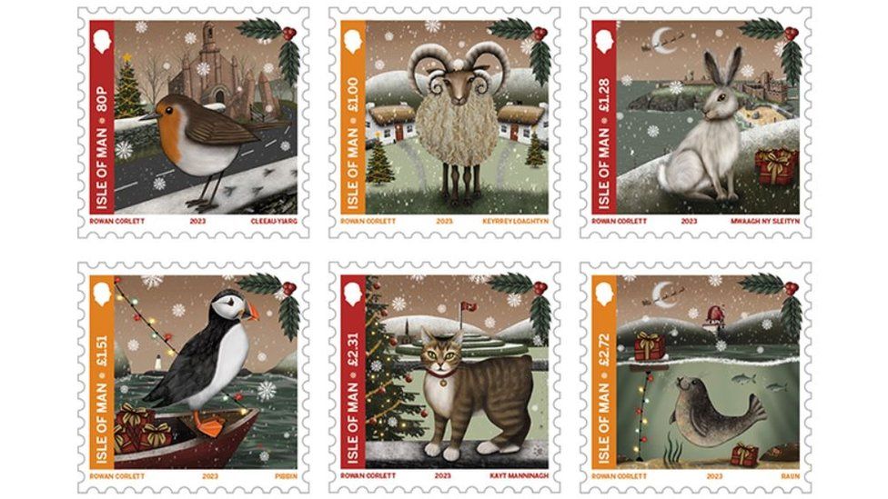 Manx Christmas stamp collection project a dream, designer says - BBC News