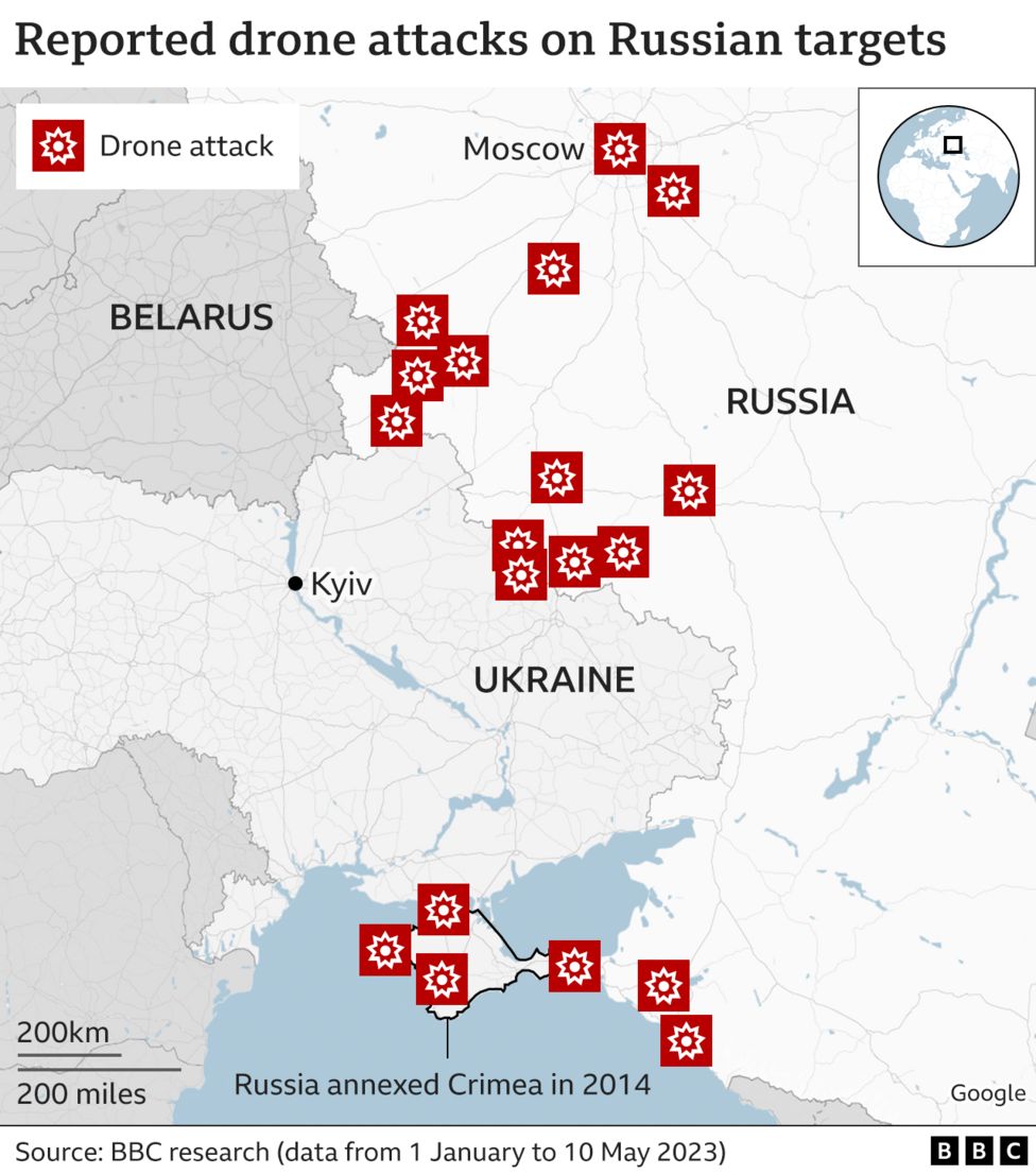 What do we know about drone attacks in Russia? - BBC News