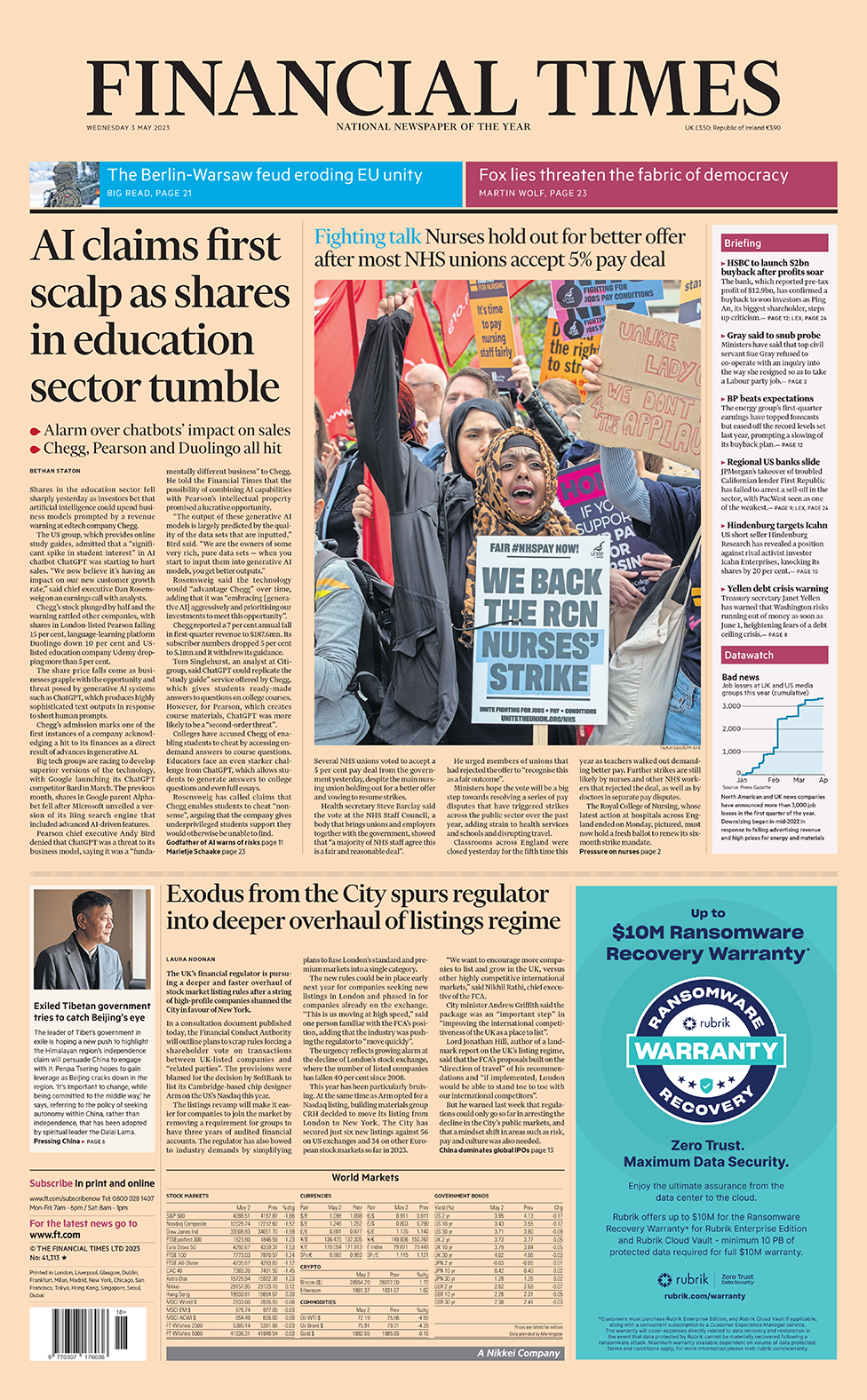 'Lockdown at Palace' and 'AI claims first scalp' - BBC News