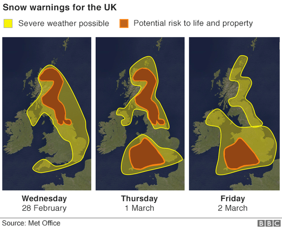 UK weather: Heavy snow causes UK-wide disruption - BBC News