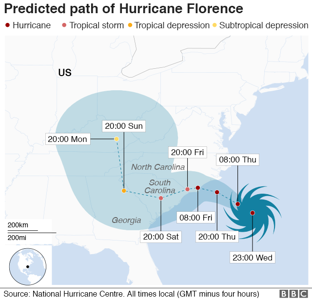 Hurricane Florence: 'Disaster' still feared as storm's winds weaken ...