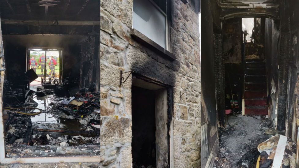 Family in hospital after house fire in Hayle - BBC News