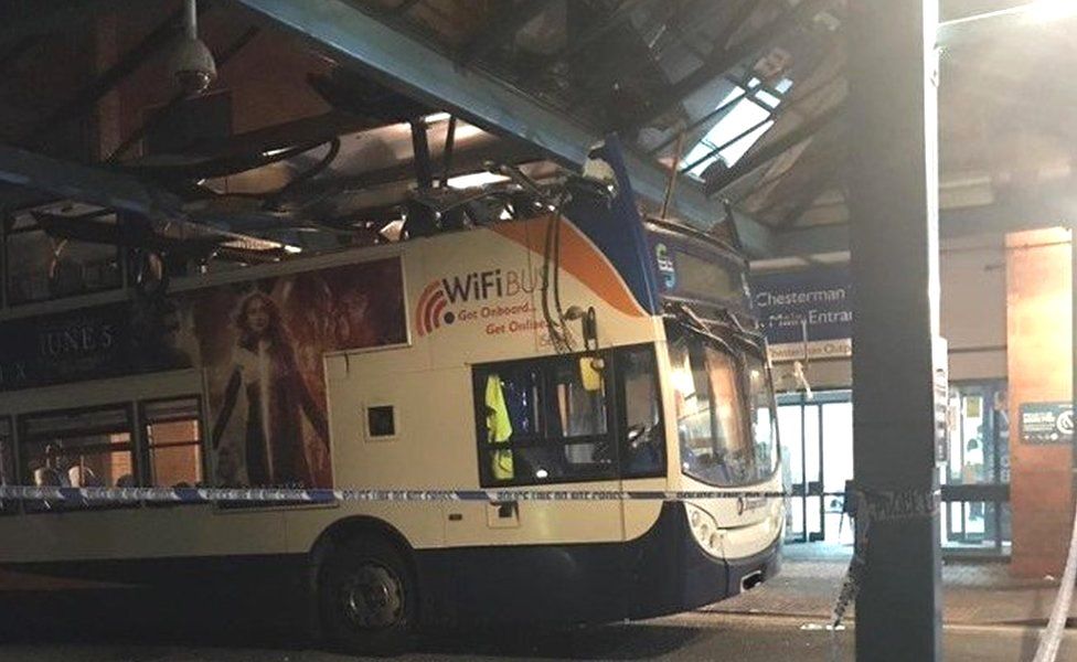 Double-decker bus crashed into Sheffield hospital roof - BBC News