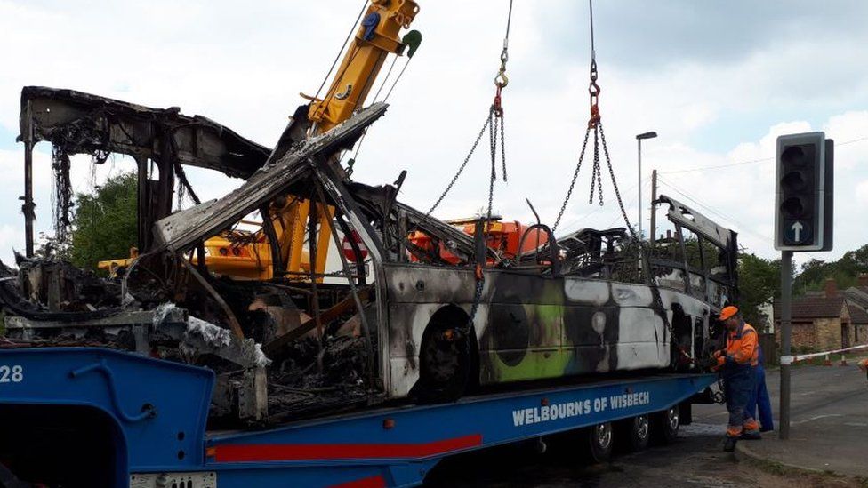 Cambridgeshire guided busway fire: Car and bus collide in Longstanton ...