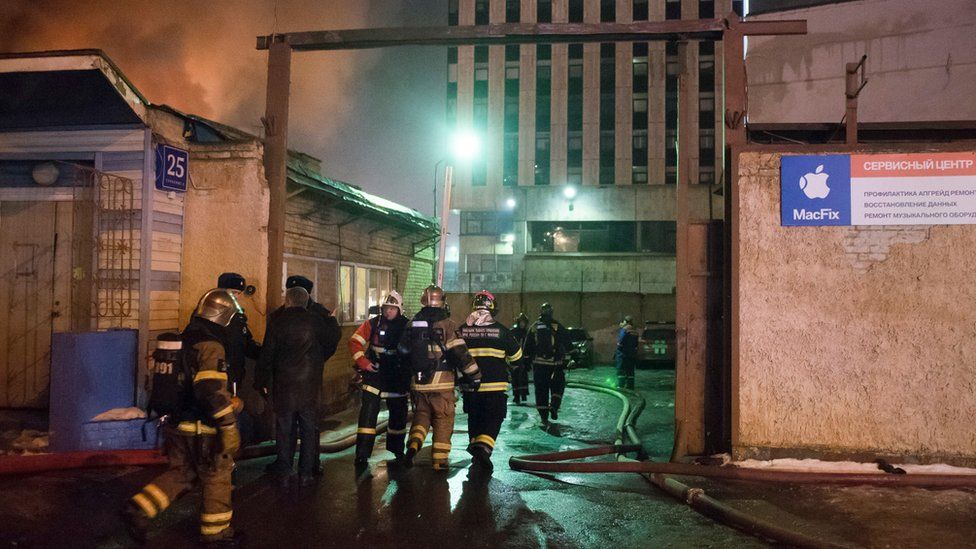 Russia factory fire kills 12 'migrants' in Moscow - BBC News