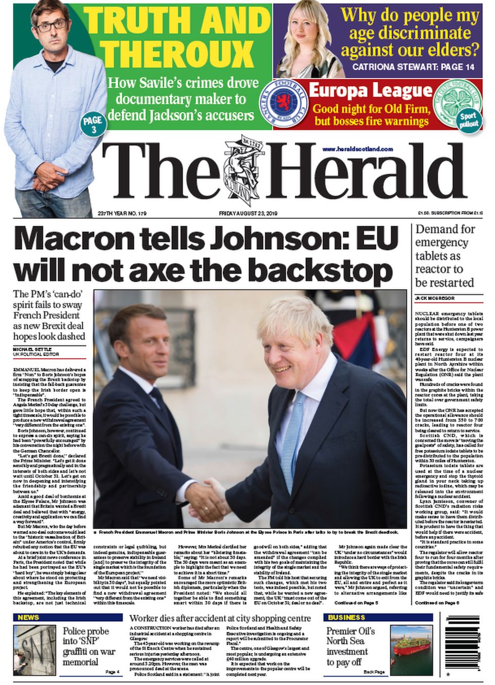 Scotland's papers: PM in Paris and royals on Flybe - BBC News