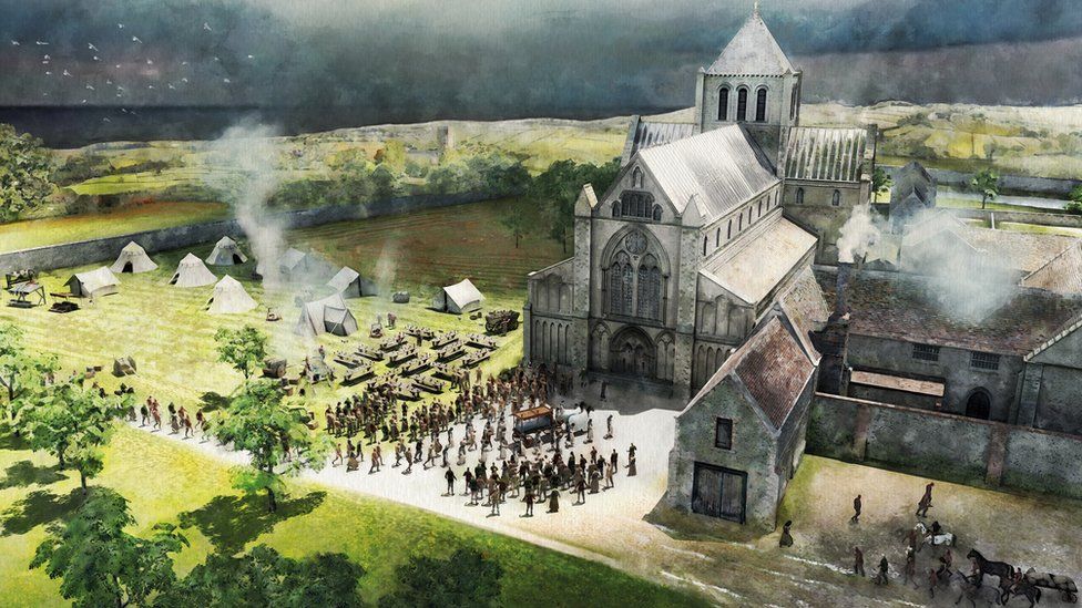 Medieval Bacton priory brought to life with 3D modelling - BBC News