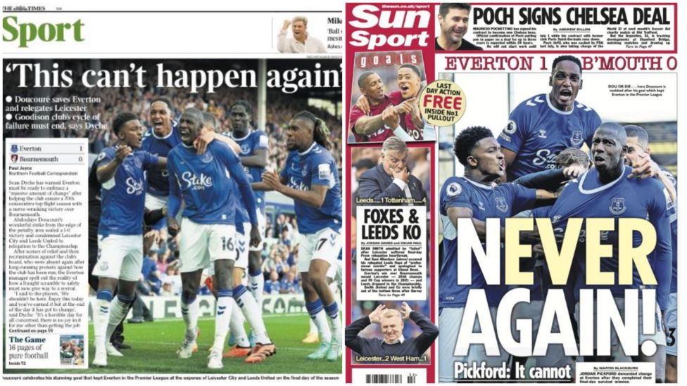 Everton: Back pages - 'Never again' - BBC Sport