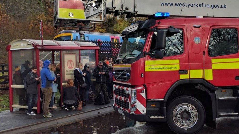 Engine fire causes Slaithwaite train evacuation - BBC News