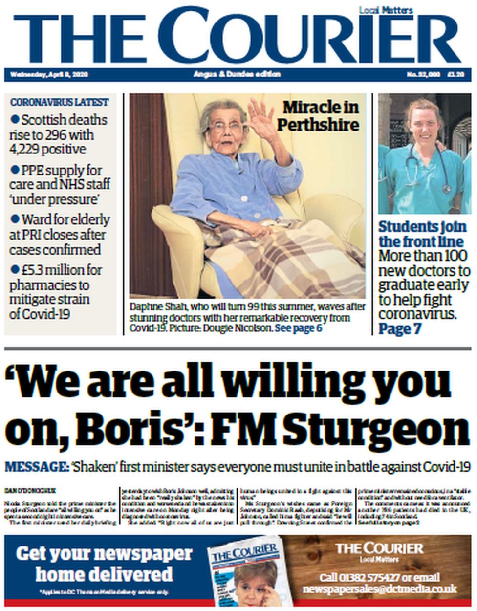 Scotland's papers: Boris battles on and miracle in Perthshire - BBC News