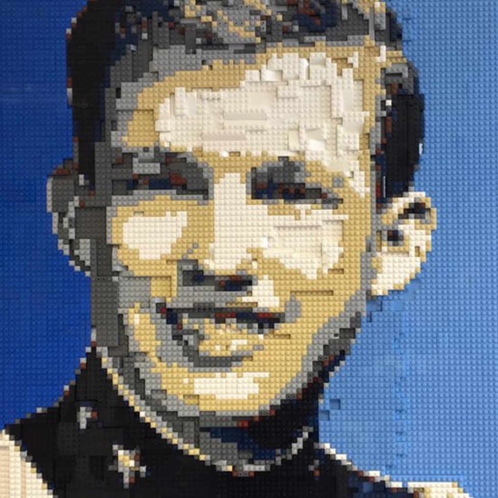 Donald Trump portrait made from Lego by Belfast artist - BBC News