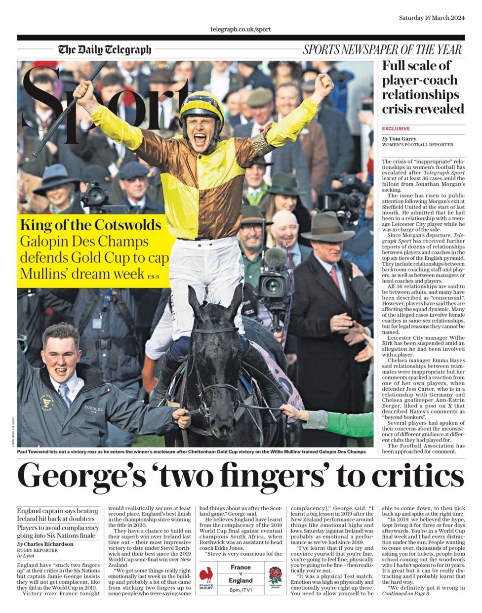 Saturday's back pages - BBC Sport