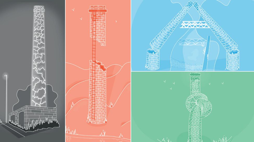 Tinsley Towers: Plans unveiled for chimney art trail - BBC News
