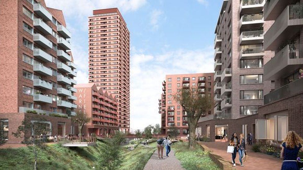 Plans for 1,300 homes showcase Birmingham river - BBC News