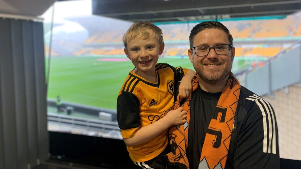 Taking son to first Wolves match a 'dream come true' for dad - BBC News