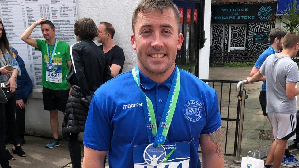 Ex-Hanley Town footballer's mission to help club survive - BBC News