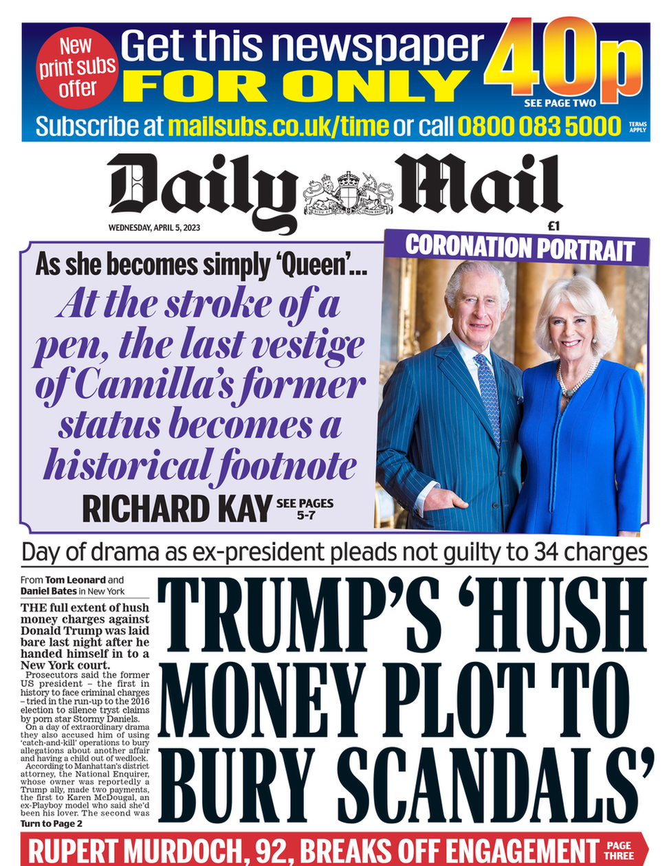 'Trump in the dock' and 'our new Queen' - BBC News