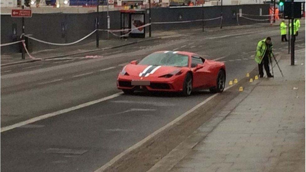 Battersea Ferrari crash: Six people hurt, driver arrested - BBC News