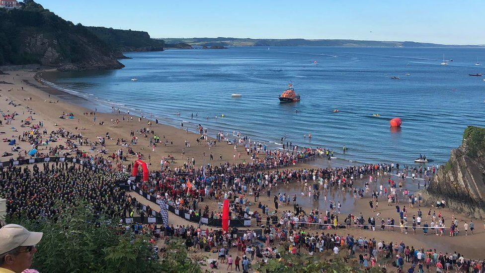 Tenby Long Course rider in hospital after 'heart attack' - BBC News