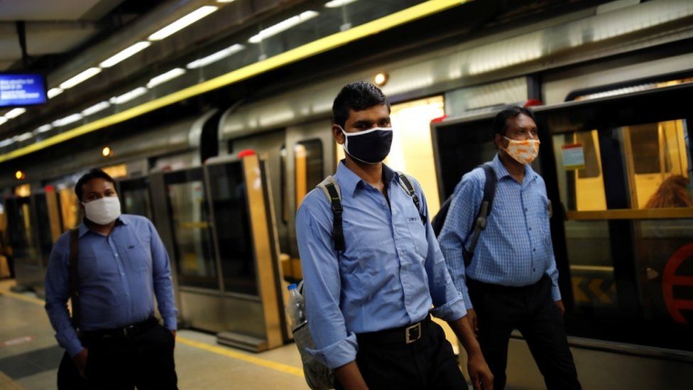 Delhi metro: India's largest subway reopens with masks and distancing ...