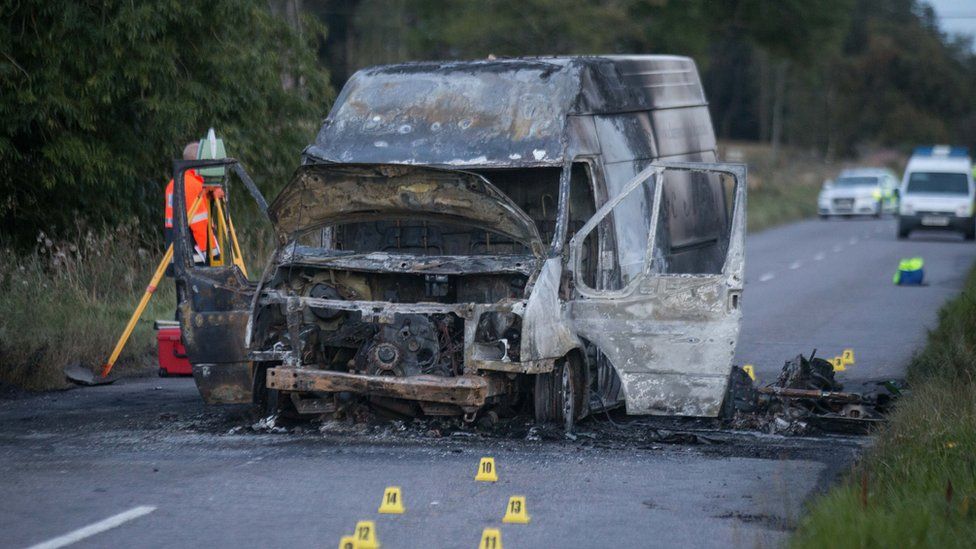 Motorcyclist dies in van crash on Banchory to Torphins road - BBC News