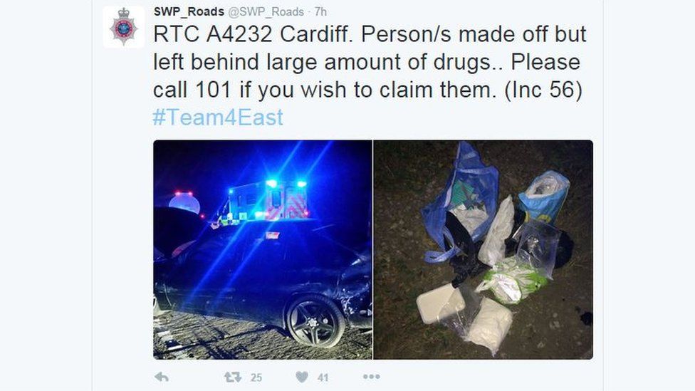 Drugs found after car crashes on A4232 in Cardiff - BBC News