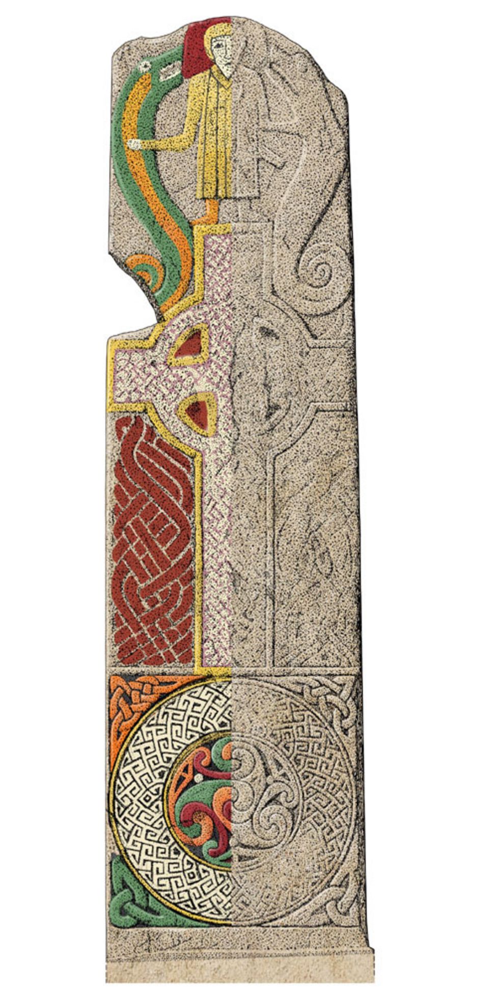 Scotland's carved Pictish stones re-imagined in colour - BBC News