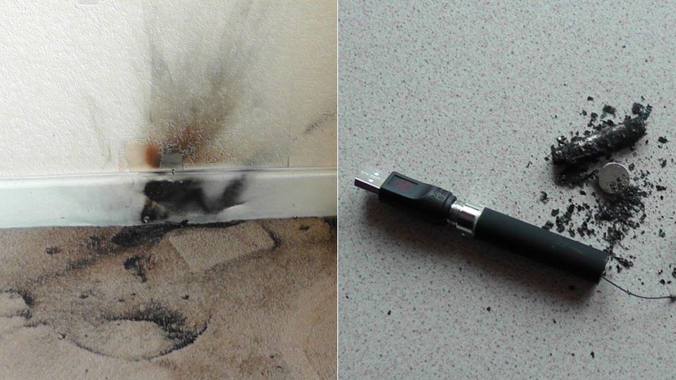 E-cigarette battery blast leaves mother with burnt scalp - BBC News