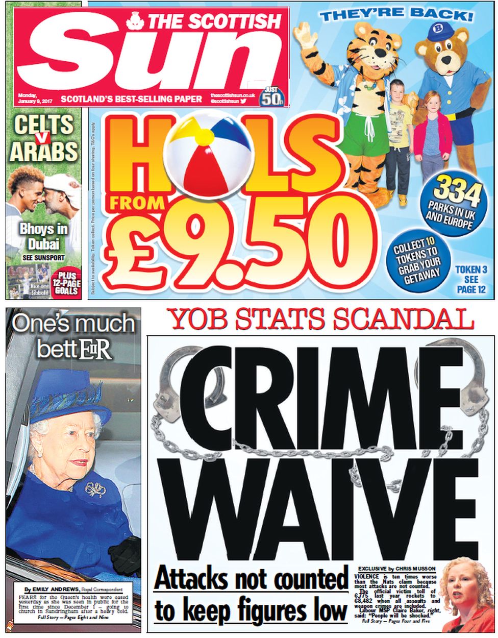 Scotland's papers: Crime figures 'fiddle' and Brexit warning - BBC News