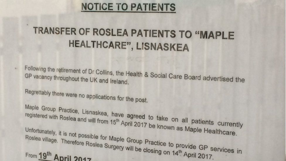 Protest against closure of Roslea GP surgery - BBC News