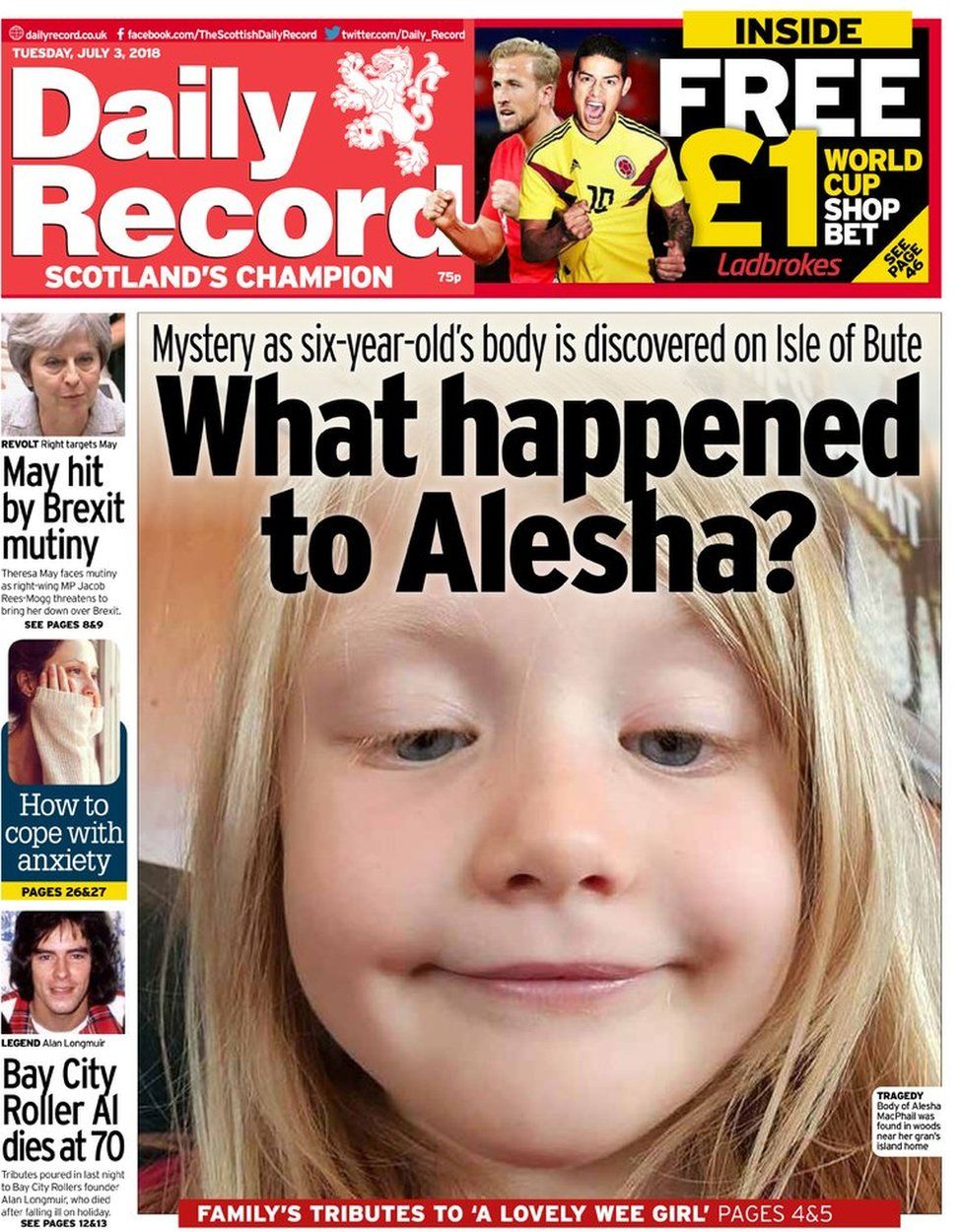 The papers: Shock at death of six-year-old - BBC News