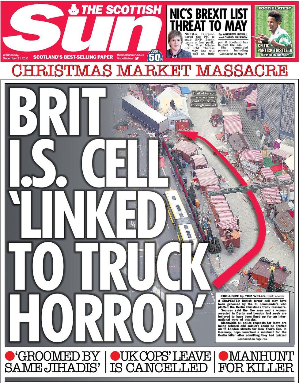 Scotland's papers: Brexit plan 'rejection' and Berlin attack - BBC News
