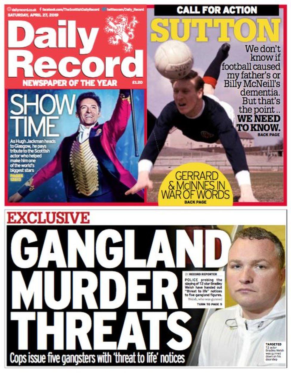 Scotland's papers: Gangland 'death notices' and SNP Twitter leak - BBC News
