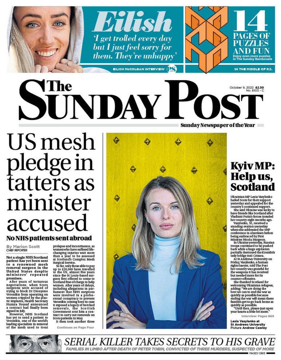 Scotland's papers: 'Rot in hell Tobin' and 'monster to the bitter end ...