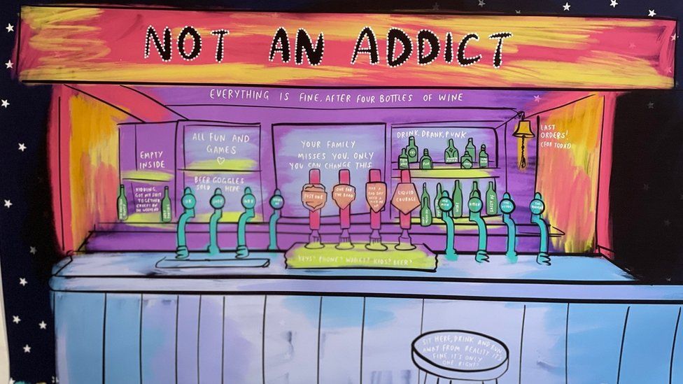 Brighton gallery exhibits art by people with alcoholic parents - BBC News