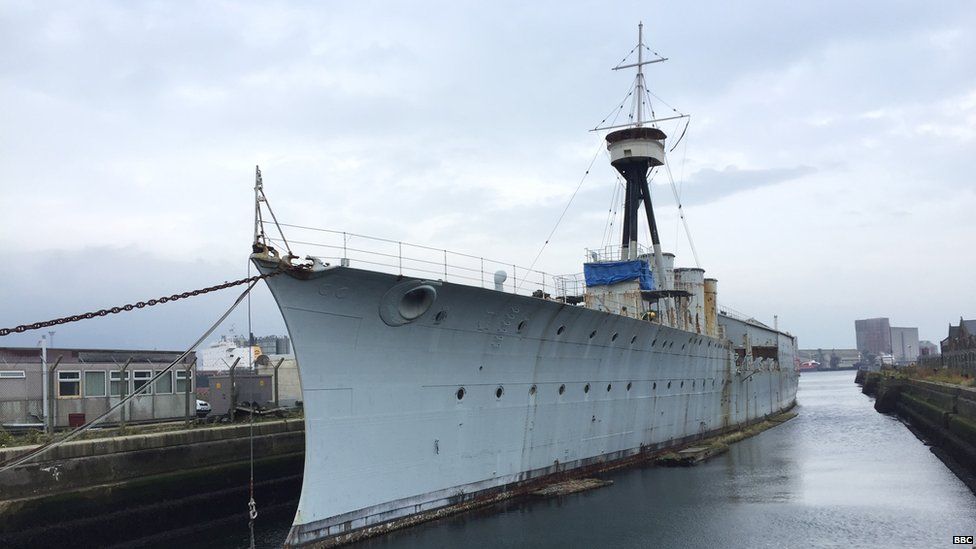 HMS Caroline makes Museum of the Year award shortlist - BBC News