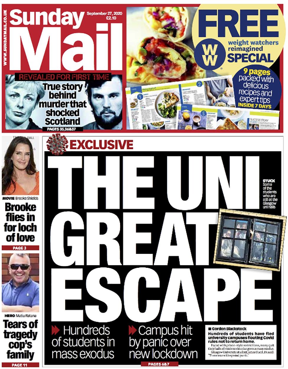 Scotland's papers: Students make 'great escape' and virus 'accelerating ...