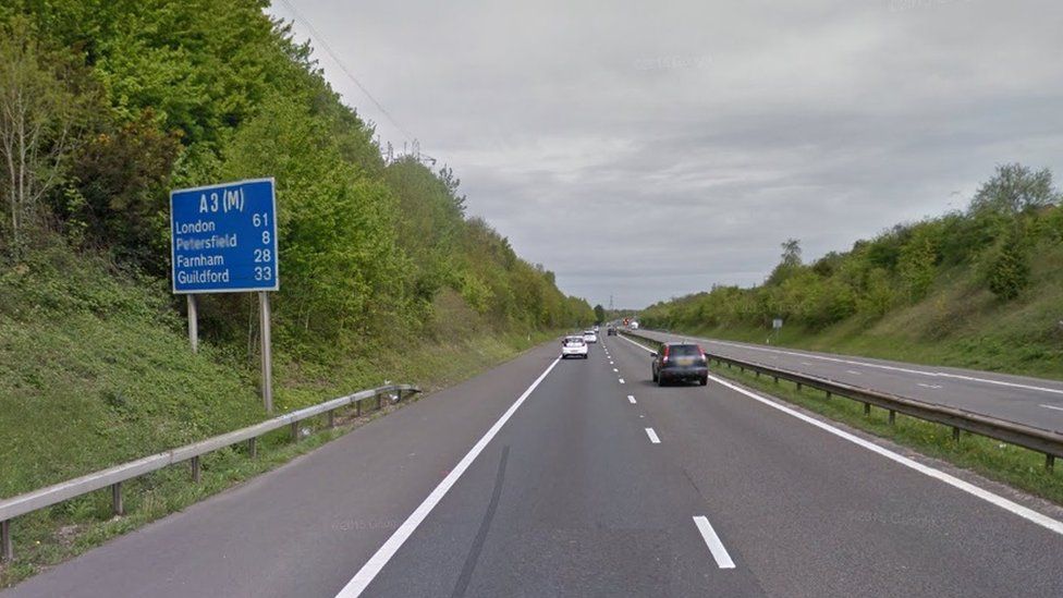 Man killed walking along A3 in Waterlooville - BBC News