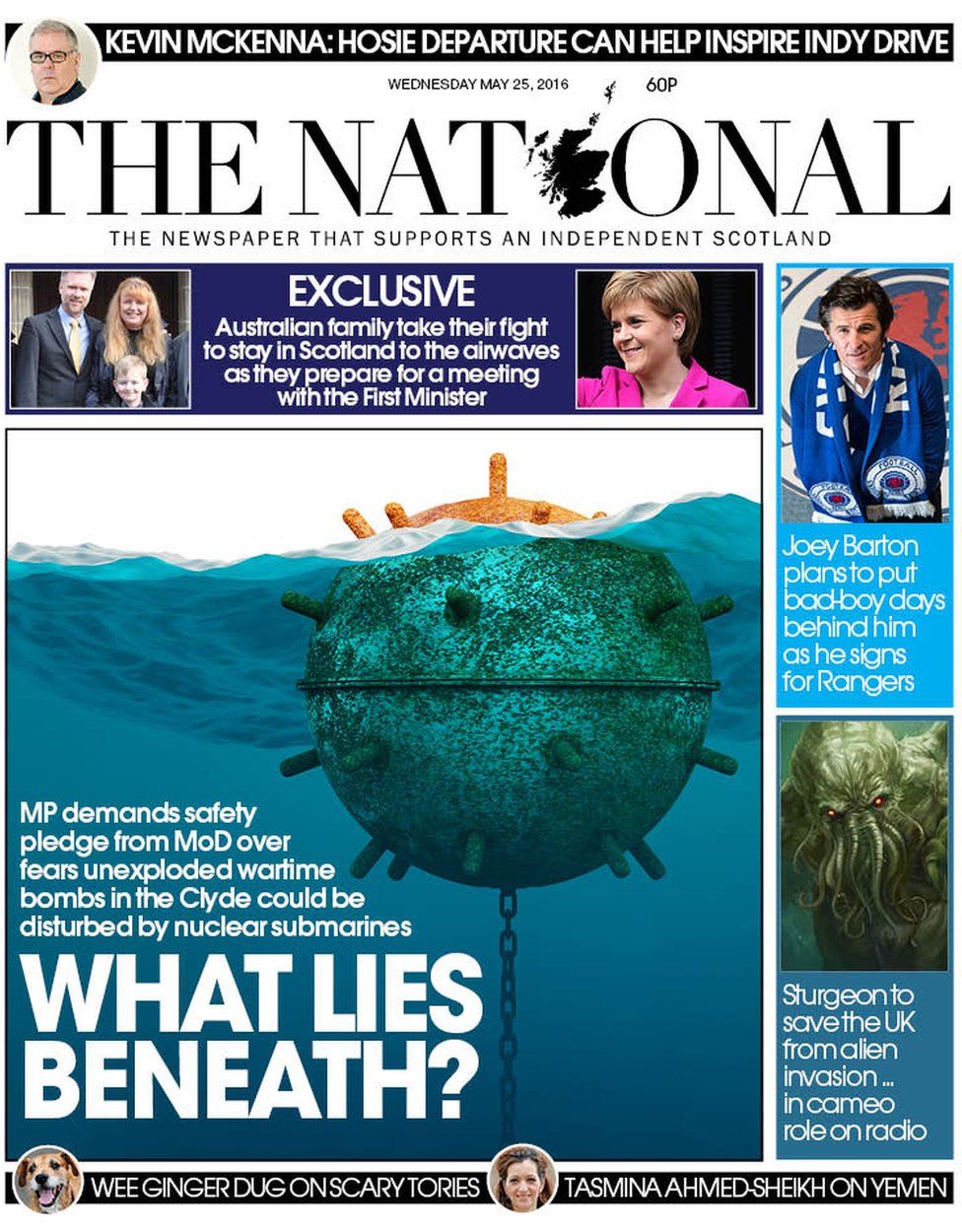 Scotland's papers: Booze sales and digger horror - BBC News