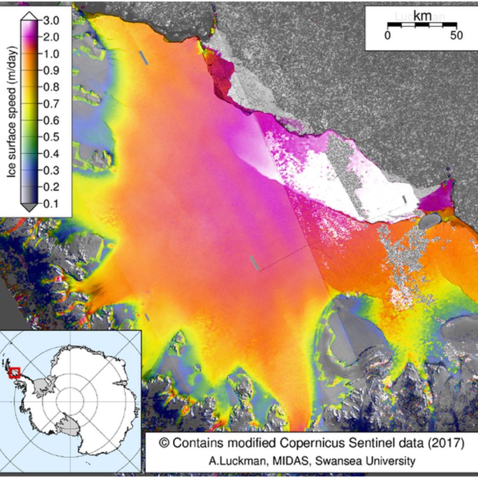 Antarctic iceberg crack develops fork - BBC News